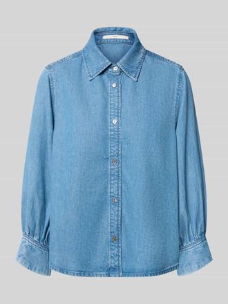 Lanius Regular Fit Hemdbluse aus reinem Lyocell in Denim-Optik