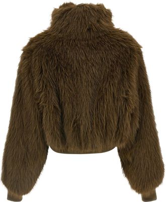 Fabiana Filippi Fur-Trimmed Cropped Jacket - Olive