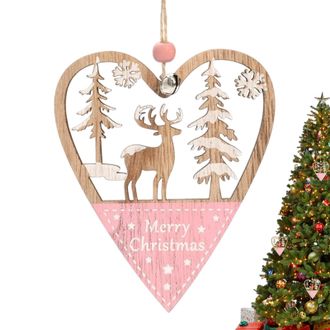 Generico Aus Holz für Weihnachtsbaum, saisonale Dekoration, zum Aufhängen für Weihnachten, für Festivalplaner, Büro, Saisontisch, Krone, Wohnzimmer, Schlafzimm