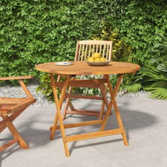 vidaXL Klappbarer Gartentisch &Oslash; 90x75 cm Massivholz Akazie vidaXL