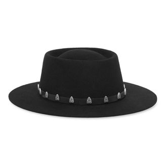 Philipp Plein unisex, Accessoires, Noir, Taille: ONE Size Chapeau avec Clous de Ceinture en Cuir