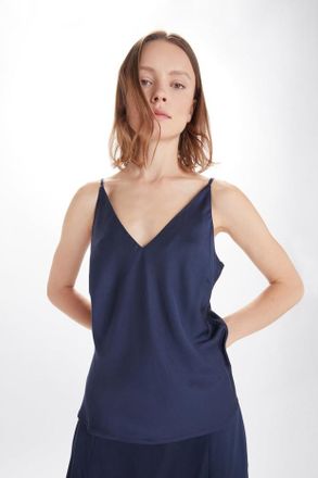 Neu Nomads Damen vegan Camisole Bias Mitternachtsblau