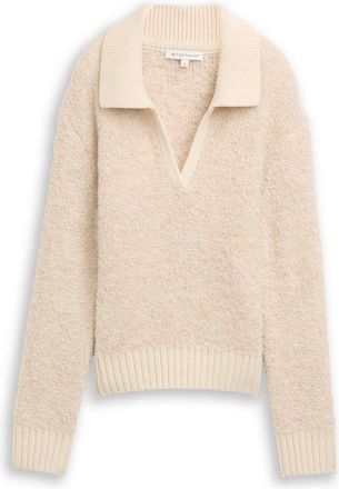 Tom Tailor Strickpullover Pullover & Strickjacken Boucl&eacute; Strickpullover mit Kragen