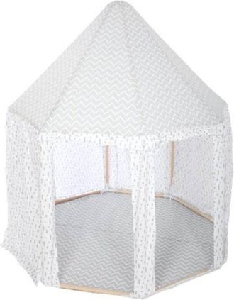 Atmosphera Atmosphera - Tente yourte enfant gris 119,5x119,5x140 cm - Polyester et polypropyl&egrave;ne - Structure en bois de peuplier - Espace de jeu magique