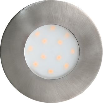 Eglo LED Einbauleuchte Pineda-IP, Einbaulampe aus Kunststoff, Farbe: Nickel-matt, &Oslash;: 7,8 cm, IP44
