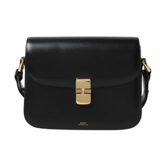 A.P.C. Schwarze Leder-Schultertasche - - Bags - Damen - Schwarzk - ONE SIZE