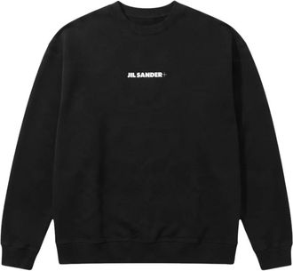 Jil Sander SweaT-shirt en jersey de coton avec logo imprim&eacute; - Homme - Sweatshirts et sweats &agrave; capuche - Noir - Taille: M