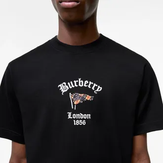 Burberry Logo-Embroidered T-Shirt - Black