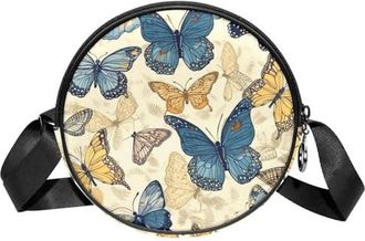 Generic Sac &agrave; bandouli&egrave;re rond pour femme, petit sac &agrave; bandouli&egrave;re avec fermeture &eacute;clair, bretelles r&eacute;glables, style d&eacute;contract&eacute;, pour femmes et filles