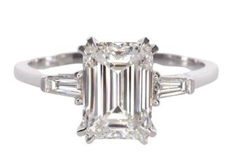 Verde 2ct Emerald Cut Lab Grown IGI Diamond Ring