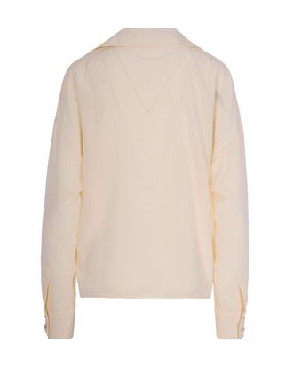 Max Mara Womens Blouse Colono Beige Silk Shirt