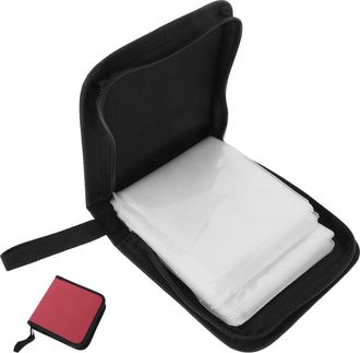 Garneck Tragbare CD Tasche aus Oxford Robuster DVD Organizer mit Rei&szlig;verschluss und Handgurt Platzsparende Aufbewahrung f&uuml;r CDs und DVDs f&uuml;r Auto und Zuhause 