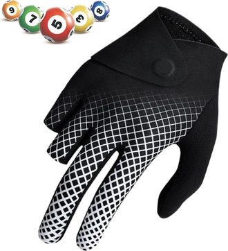 Generic Pool-Queue-Handschuh - magnetischer 3-Finger-Billard-Handschuh für die linke oder rechte Hand | Professionelles ergonomisches Poolzubehör für Männer, 