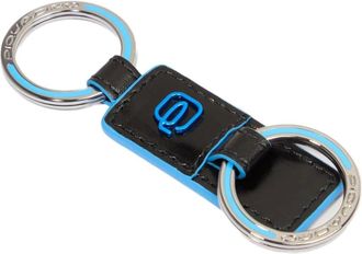 Piquadro unisex, Accessoires, Noir, Taille: ONE Size Porte-clés en cuir avec deux anneaux