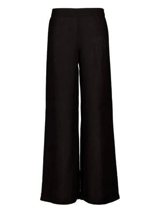 120% Lino pantalon palazzo en lin - Noir
