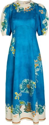Alemais Luda floral-print midi dress - Blau