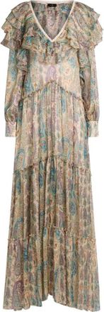 Etro Femme, Robes, Multicolore, Taille: 38 FR Robe longue volant&eacute;e &agrave; motif cachemire