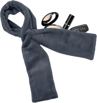 Generico &Eacute;charpe pour femme, collier pour le cou avec poche &agrave; fermeture &eacute;clair - &Eacute;charpe courte en poils pour animaux faux - Id&eacute;al pour petite amie &eacute;pouse soeu