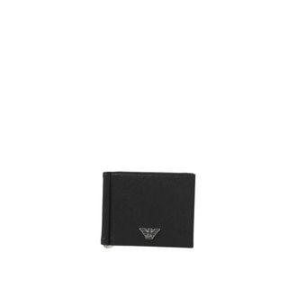 Emporio Armani Leder Geldscheinklammer Brieftasche - - Accessories - Herren - Schwarzk - ONE SIZE
