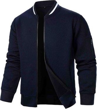 Generic Veste pour homme 2025 de couleur unie pour lautomne et lhiver - Veste &agrave; manches longues - Manteau carr&eacute; &agrave; carreaux avec fermeture &eacute;clair - Sweatshirt 