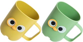 Soimiss 2 Stück Bunte Zahnputzbecher aus Langlebigem Kunststoff Wiederverwendbar Praktisches Badezimmer Zubehör für Familie Stabile und Hygienische Mundspülbe