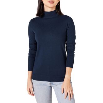 Amazon Essentials Damen Leichter Pullover mit Stehkragen (in Übergröße erhältlich), Marineblau, M