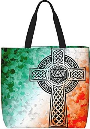 Generic Sac De Courses Irlande Irlandais Sac &Agrave; Bandouli&egrave;re En Toile De Grande Capacit&eacute; Personnaliser Sacs En Toile Pour Femmes, Pour Tous Les Jours, Shopping,