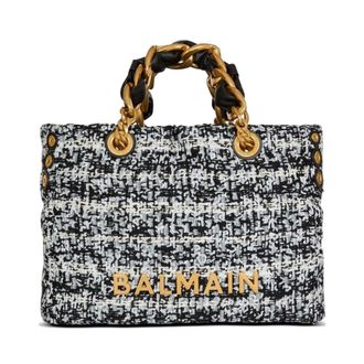 Balmain Sac fourre-tout Soft 1945 petit en tweed - Femme - Sacs - Noir - Taille: ONE Size