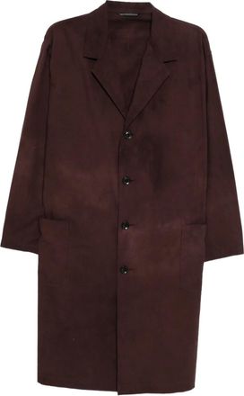Yohji Yamamoto manteau à simple boutonnage - Marron