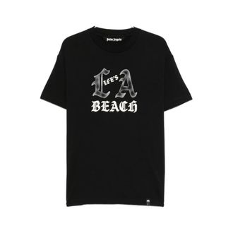 Palm Angels Homme, Tops, Noir, Taille: S T-Chemises