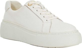 Dune London Estrids Sneaker f&uuml;r Damen, Leder, Zum Schn&uuml;ren (Wei&szlig;)