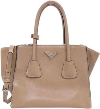 Prada Pre-owned Glace Calf Handbag - Femme - Pre-owned - Beige - Taille: ONE Size