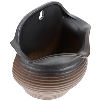 Hemobllo Keramik Wand Pflanztopf f&uuml;r Sukkulenten und Kakteen Kleiner H&auml;ngender Blumen&uuml;bertopf mit Glatter Oberfl&auml;che Dekorativer Wand Blumentopf f&uuml;r Innen und 