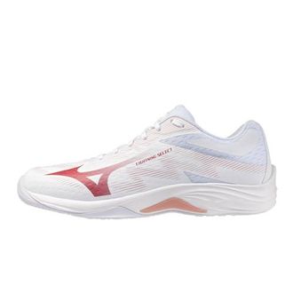 Mizuno Lightning Select Chaussures de Volleyball pour Femme White/Rose Elegance/Lava Falls 38.5