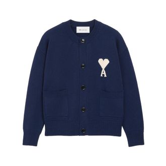 Ami Homme, Pulls, Bleu, Taille: 2XL Ami De Coeur Cardigan