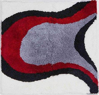 GRUND COLANI Exklusiver Designer Badteppich 100% Polyacryl, ultra soft, rutschfest, ÖKO-TEX-zertifiziert, 5 Jahre Garantie, Colani 11, WC-Vorlage o.A. 60x60