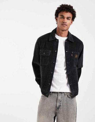 Levi's veste trucker en velours c&ocirc;tel&eacute; Berkley Workwear noire avec poches