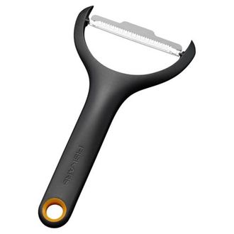 Fiskars Functional Form Julienne-Sch&auml;ler, Y-Sch&auml;ler f&uuml;r feine Gem&uuml;sestreifen, Schwenkbare Klinge, Edelstahl-Klinge/Kunststoff-Griff, Schwarz/Orange, 1079909