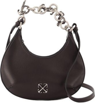 Off-white Womens Hemisphere Shoulder Bag Black Lambskin