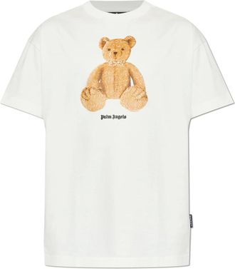 Palm Angels Homme, Tops, Blanc, Taille: XS Bear Regular T-Shirt