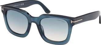 Tom Ford Femme, Accessoires, Bleu, Taille: 52 MM Leigh-02 Lunettes de soleil