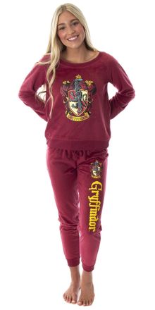 Intimo Intimo Hogwart Castle House von Harry Potter Junioren Gryffindor Crest Fleece Jogger Pyjama Set (SM)