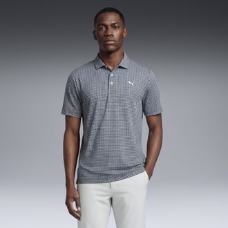 Puma Polo de golf Mono Check CLOUDSPUN Homme, V&ecirc;tements, Blanc, XXL