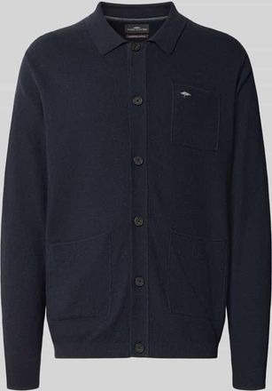 Fynch-Hatton Strickjacke mit Brusttasche und Logo-Stitching