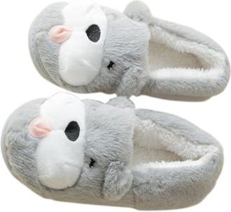 BESTONZON Pantoufles dIntérieur en Coton Chaud Antidérapants pour Femme Pantoufles dIntérieur Doublées Épaisses Semelle Antidérapante Chaussures de Maison Confo