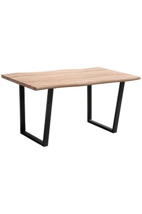 MID.YOU Mid.you Esstisch, Schwarz, Eiche, Metall, Holzwerkstoff, rechteckig, Flachrohr, U-Form, 90x76x160 cm, Esszimmer, Tische, Esstische