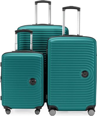 HAUPTSTADTKOFFER Mitte - 3er Koffer-Set Trolley-Set Rollkoffer Reisekoffer Erweiterbar, TSA, (S, M & L), Türkis