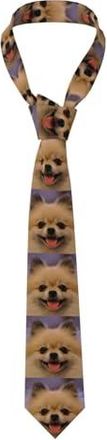 Generic Cravate Pour Hommes Chiot Pom&eacute;ranien &Eacute;l&eacute;gant Necktie Tendance Cravate DAffaires Pour Affaires C&eacute;l&eacute;brations Accessoires