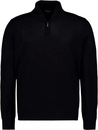 Strellson Herren Pullover schwarz Merinowolle unifarben