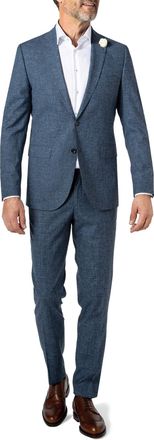 CG - Club of Gents Herren Anzug blau meliert Slim Fit